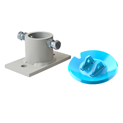 Snow plow shoes and mounting brackets - Olofsfors